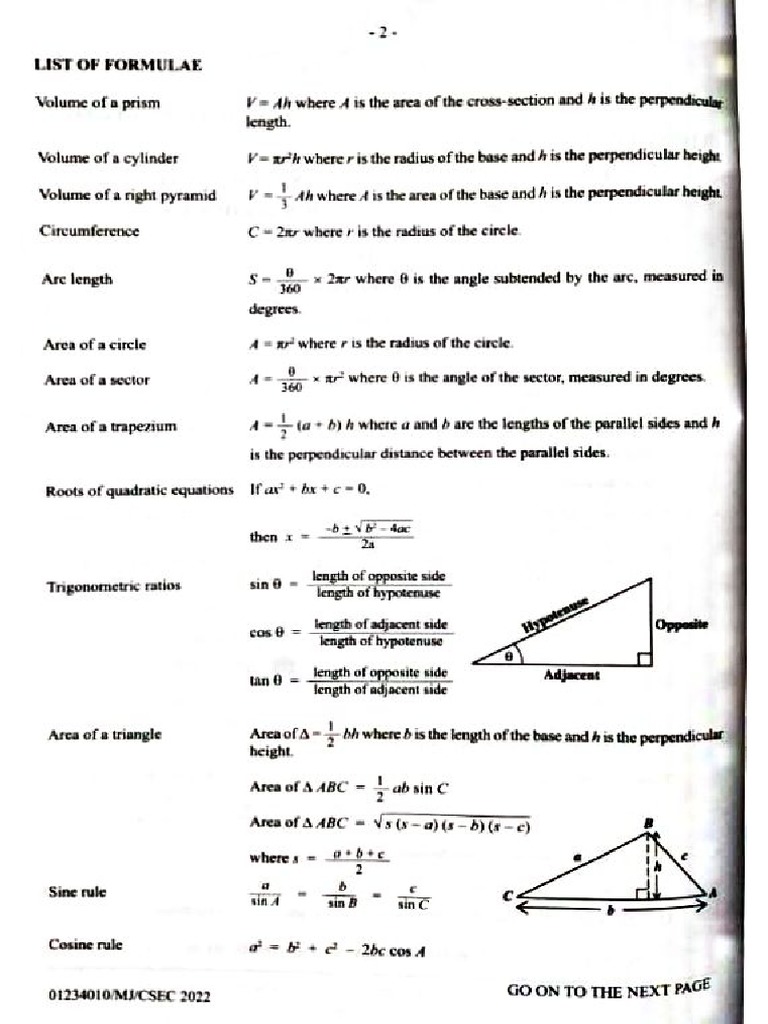CSEC June 2022 P1 Maths | PDF