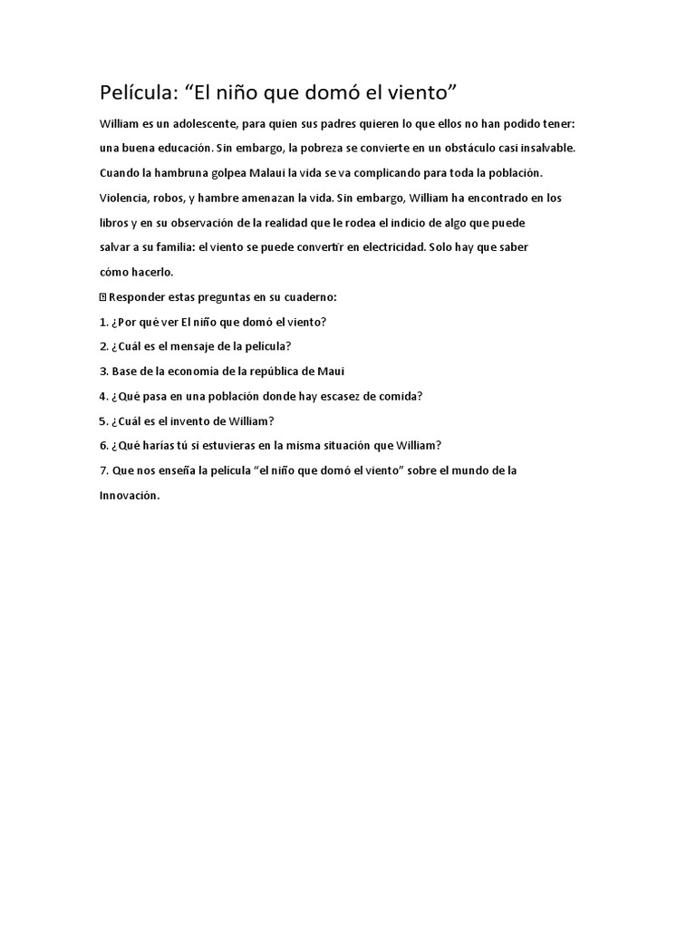 El Niño Que Domó El Viento | PDF