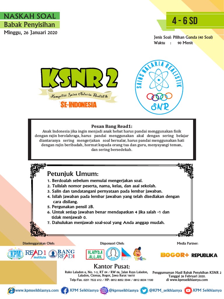 Soal KSNR2 - SD | PDF