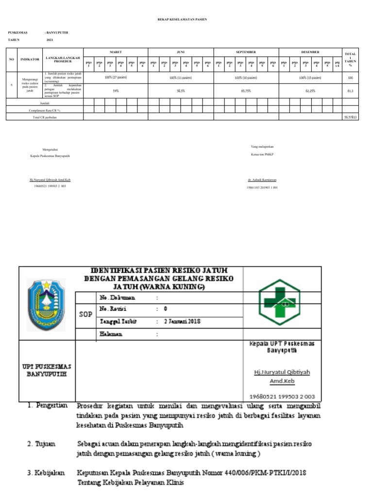 Rekap Pasien Resiko Jatuh 2021 | PDF
