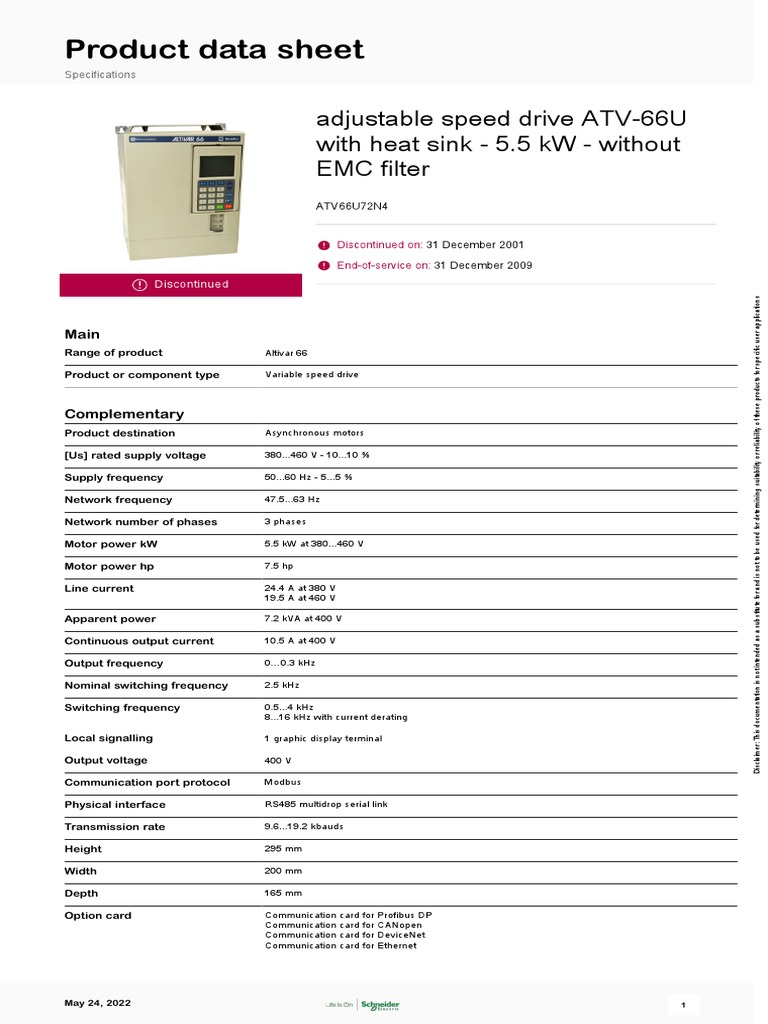 Altivar 66 - ATV66U72N4 | PDF | Computer Network | Electricity