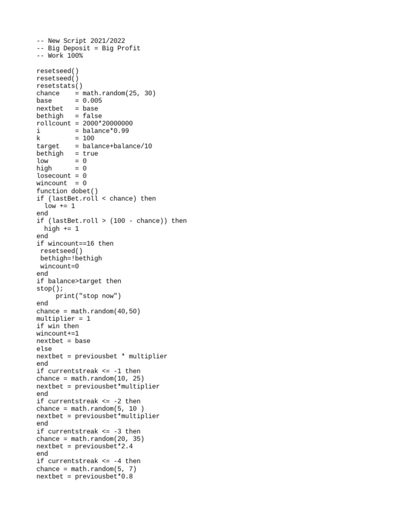 Script Dicebot 99 V3 2021 2022 | PDF