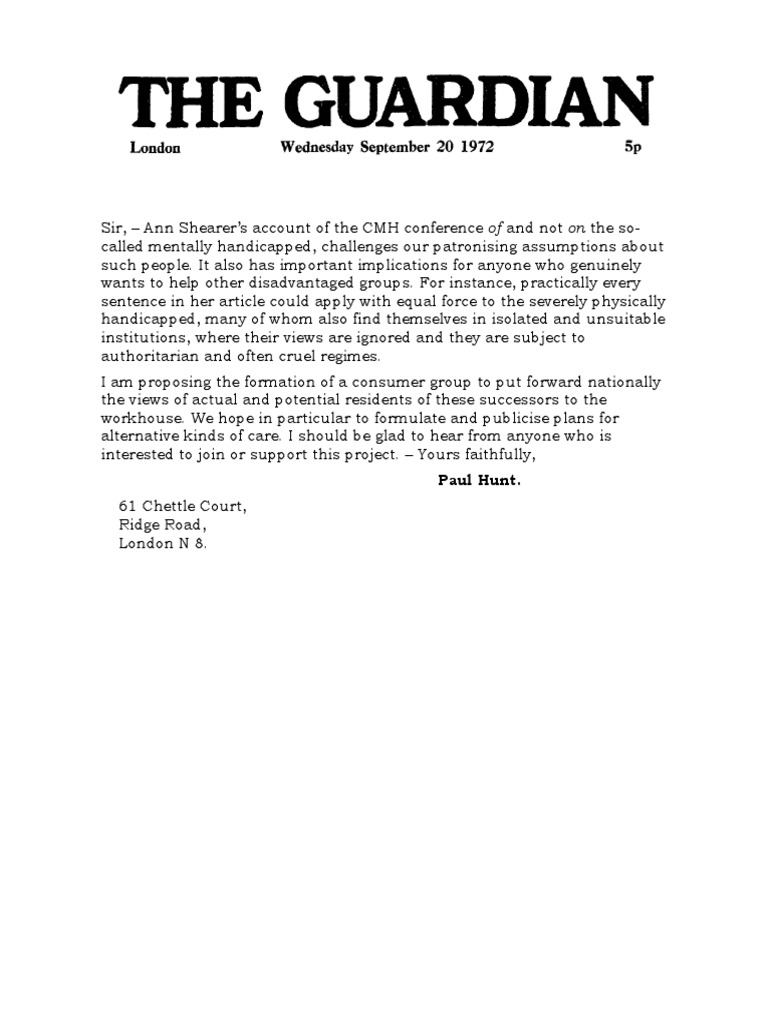 Consumer Group for Care Alternatives | PDF | Social Science