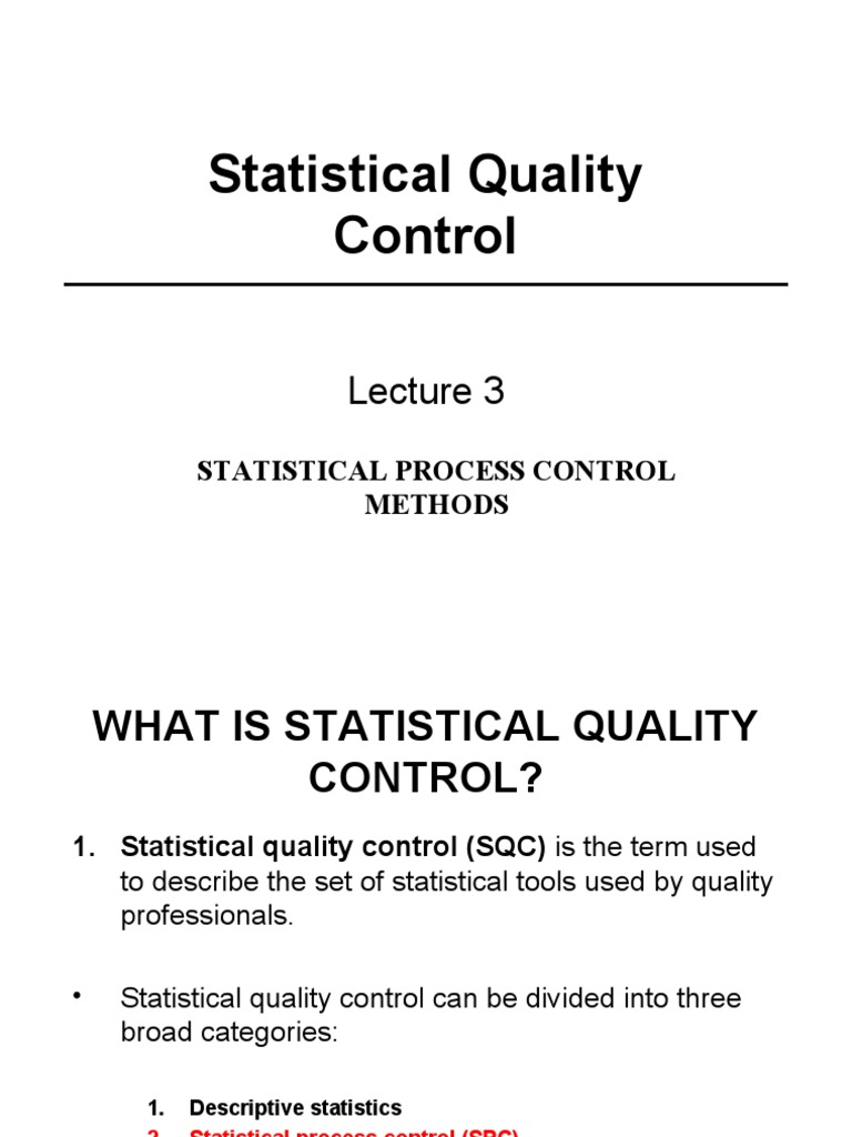 000 Statistical Quality Control-Lec 3 | PDF | Statistics | Probability Distribution