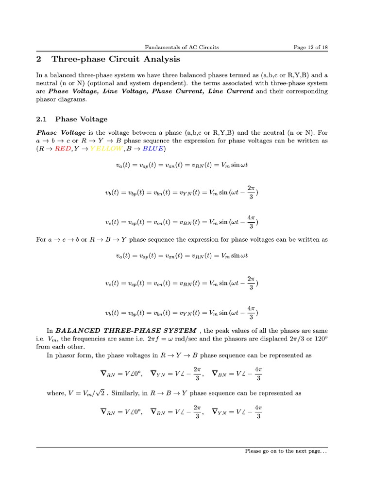 3 Phase Circuit Analysis | PDF
