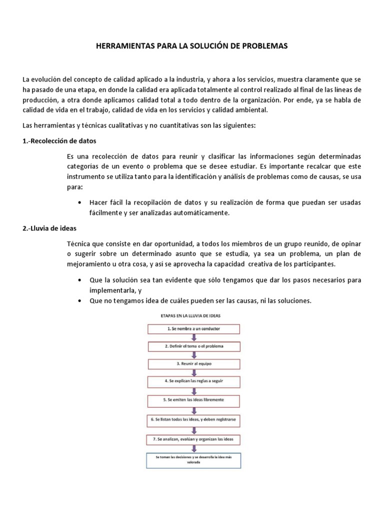 2.-Herramientas para La Solución de Problemas | PDF | Calidad ...