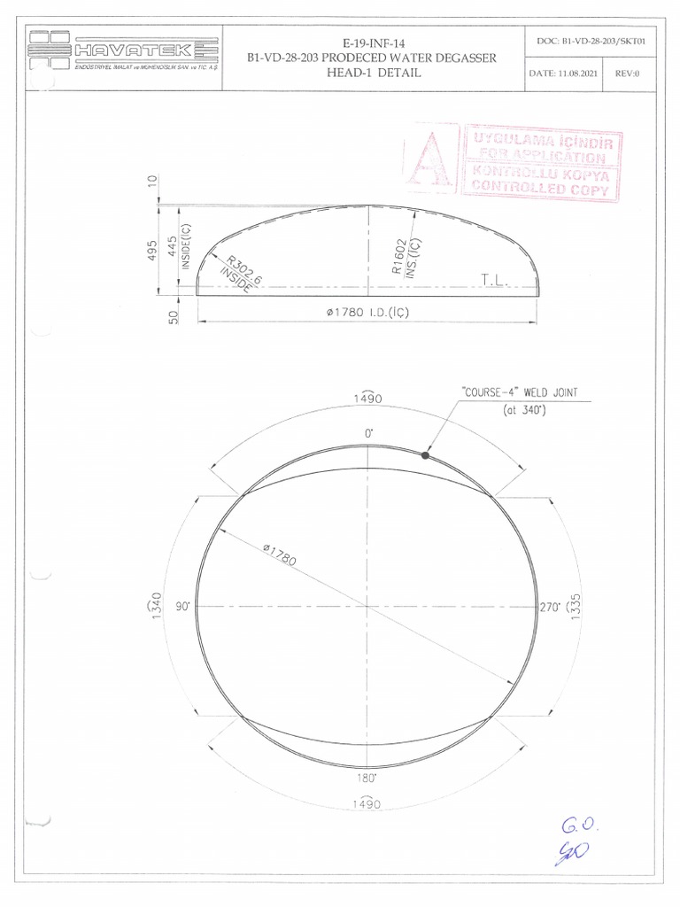 GA Drawing Degasser Vessel PO141054 E02 E19INF14 QC GD 0100 (B1 - S2) | PDF