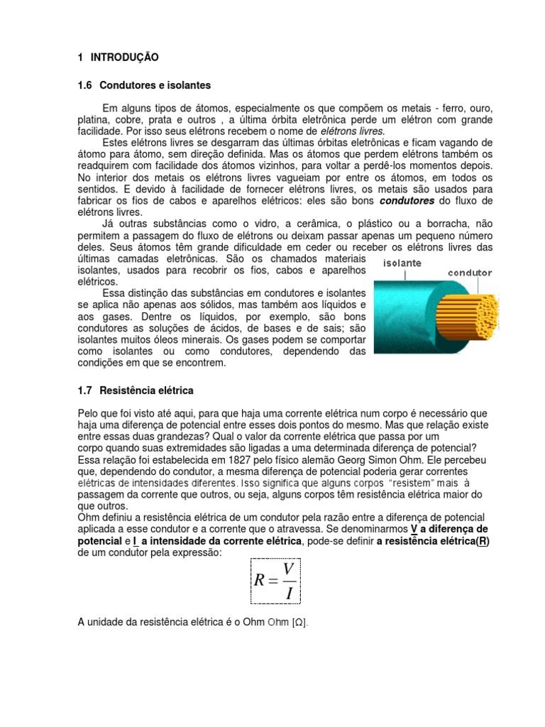 35501-Introdução A Eletricidade Condutor e Isolante Resistência ...