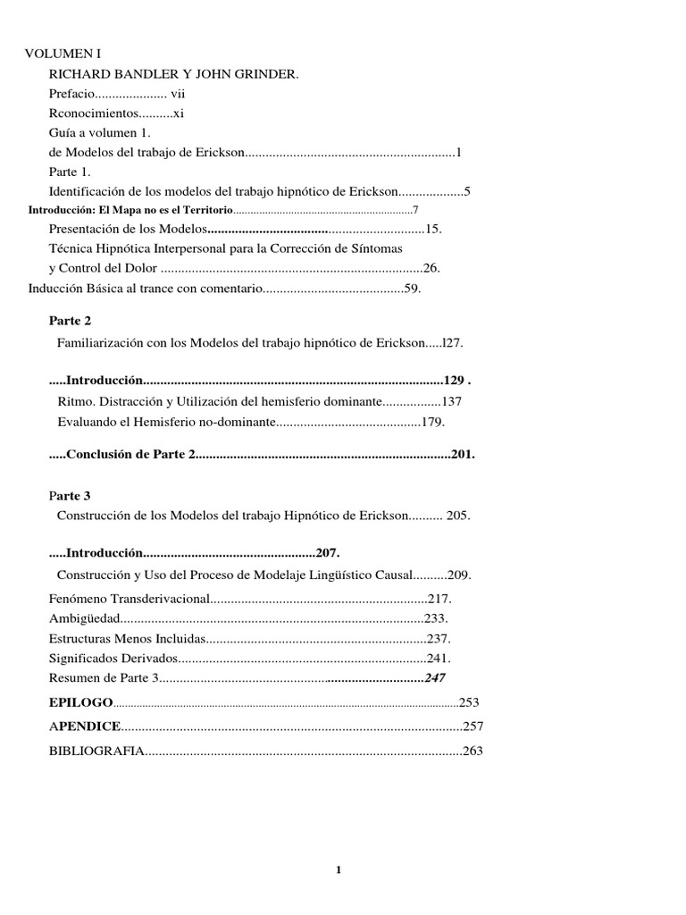 Bandler y Grinder - Modelos de Trabajo de Erickson | PDF | Hipnosis | Hemisferio cerebral