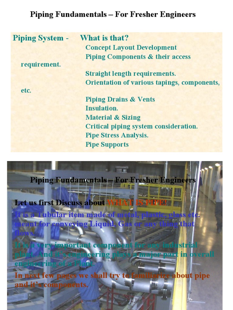 Piping Fundamentals - For Fresher Engineers: Piping System - What Is That? | PDF | Pipe (Fluid ...