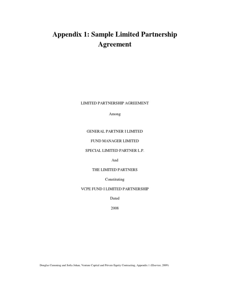 Limited Partnership Agreement | PDF | Limited Partnership | Partnership
