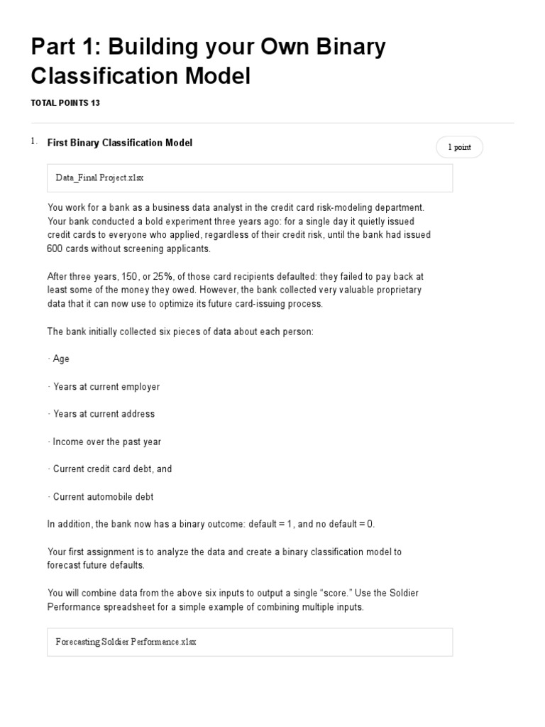 Part 1: Building Your Own Binary Classification Model: Data - Final ...