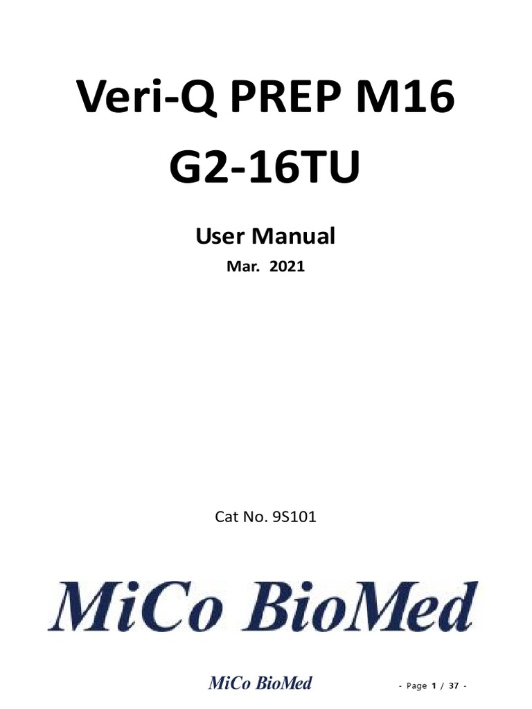 Veri-Q PREP M16 G2-16TU: User Manual | PDF | Electricity | Electrical Engineering