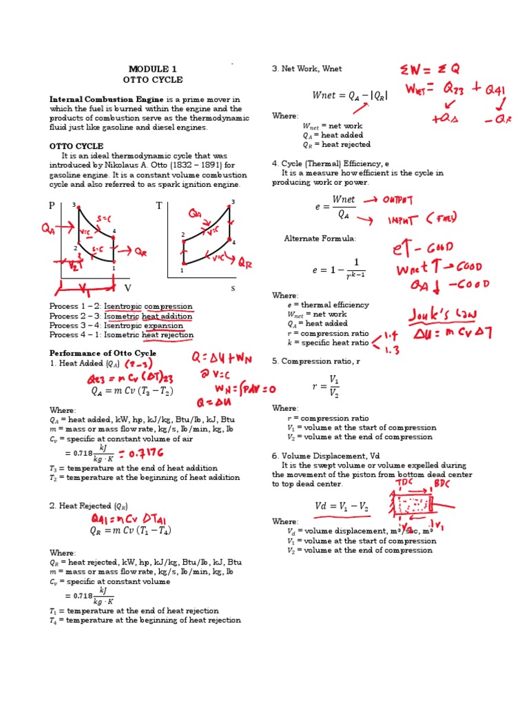 Otto Cycle: Internal Combustion Engine Is A Prime Mover in | PDF ...