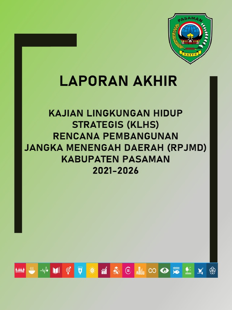 KLHS RPJMD Kab. Pasaman 2021-2026 | PDF