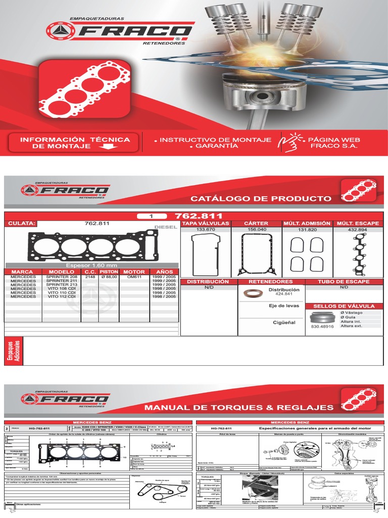 MAnual de Torque Motores FRACO | PDF | Motores | Partes de vehículo