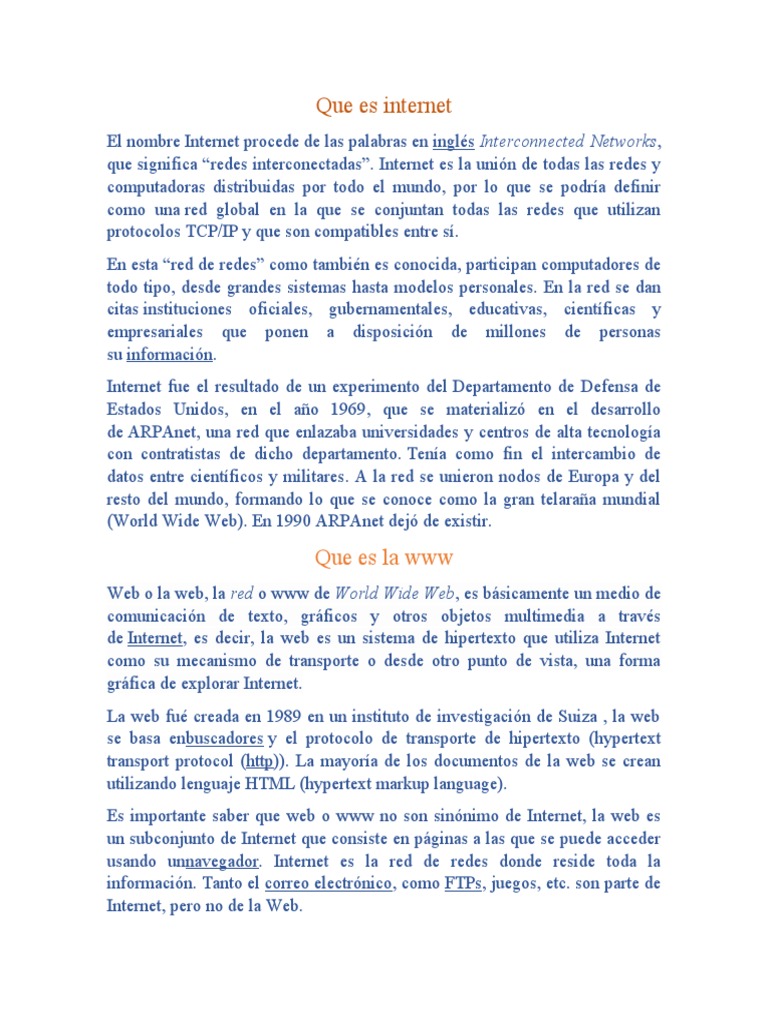 Que Es Internet | PDF | Red mundial | Internet y web
