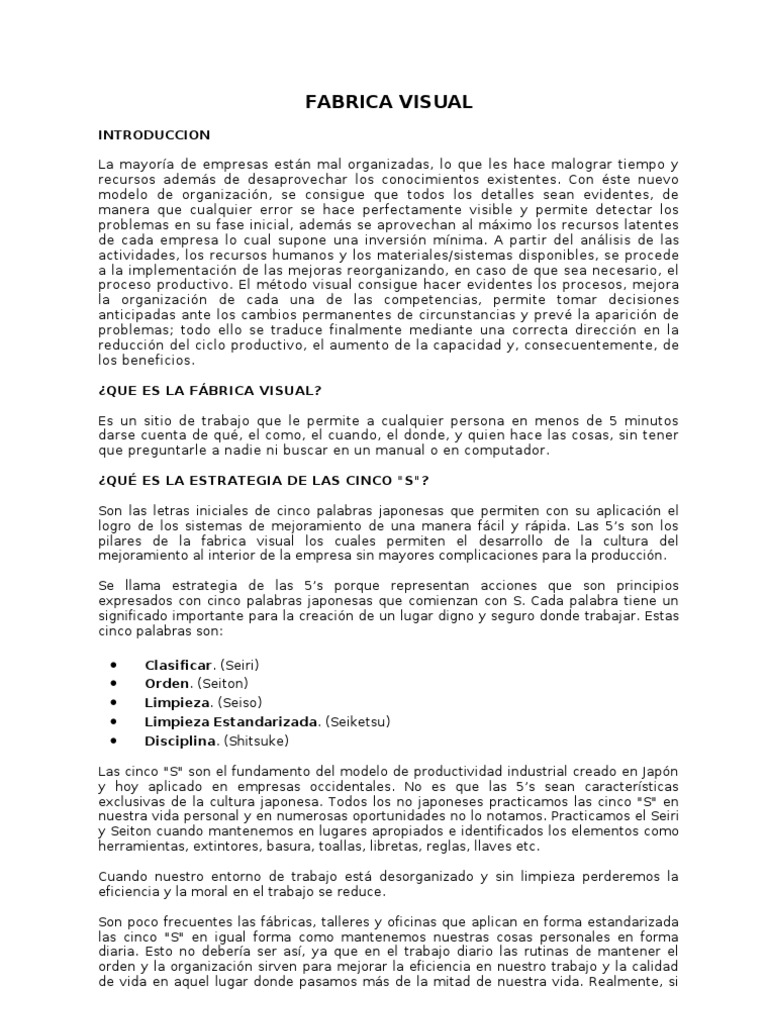 5 Pilares de la Fábrica Visual | PDF | Science | Ciencia (general)
