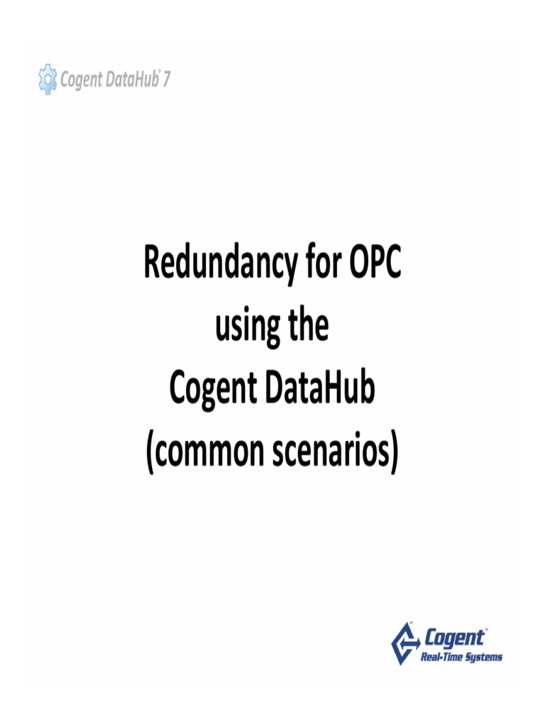 Redundancy For Opc Using The Cogent Datahub (Common Scenarios) | PDF ...