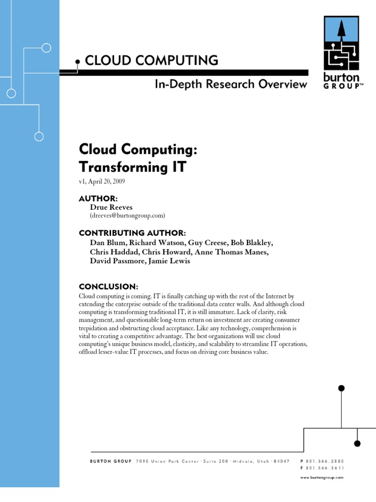 Cloud Computing: Transforming IT: Author | PDF | Platform As A Service ...