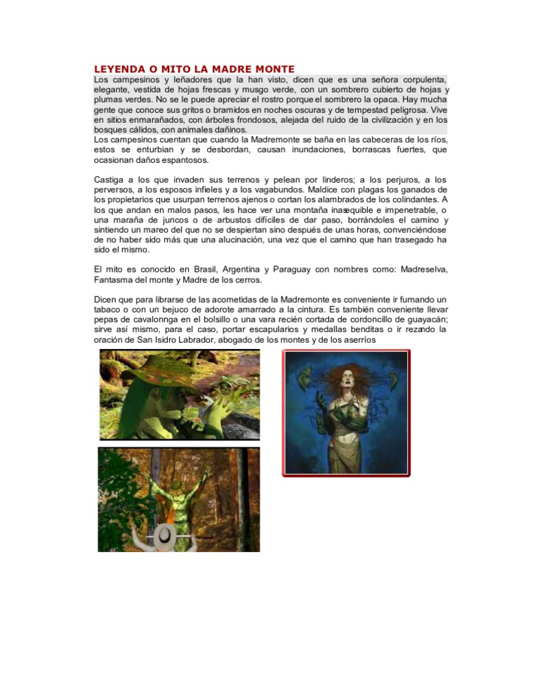 Leyenda o Mito La Madre Monte | PDF