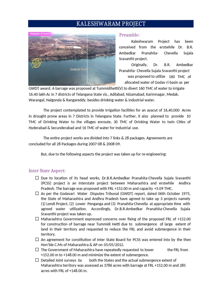 Kaleshwaram Project Overview | PDF | Hydraulic Engineering | Hydrology