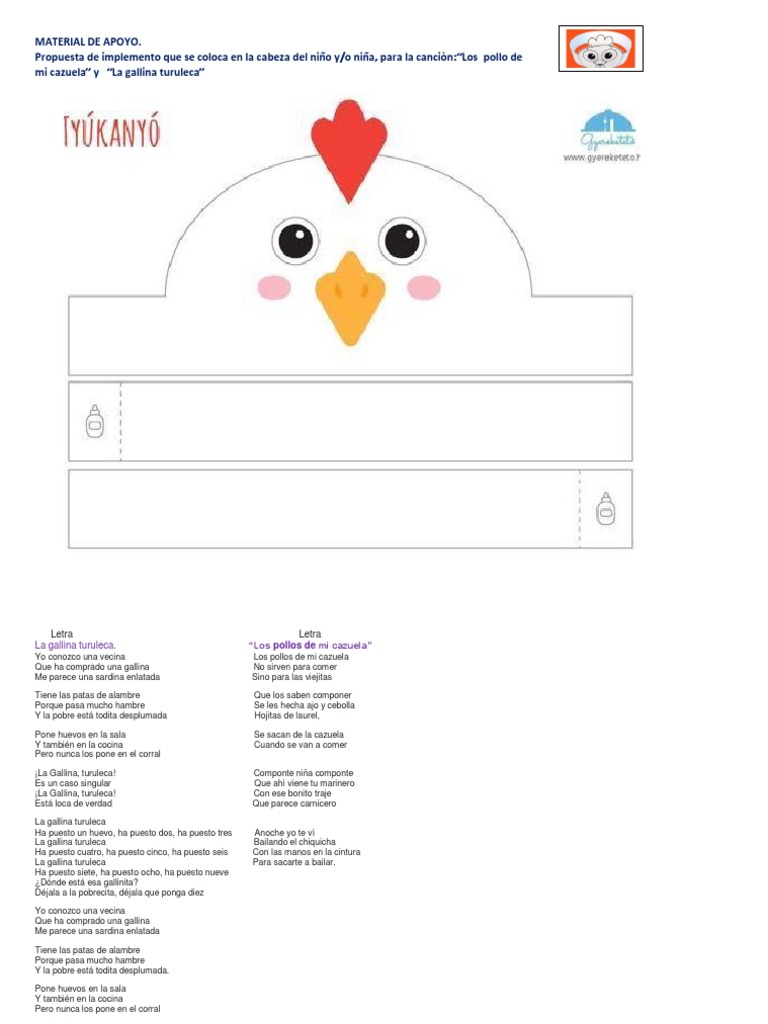Material para Jugar A La Gallina Turuleca | PDF | Cocina, comidas y vino