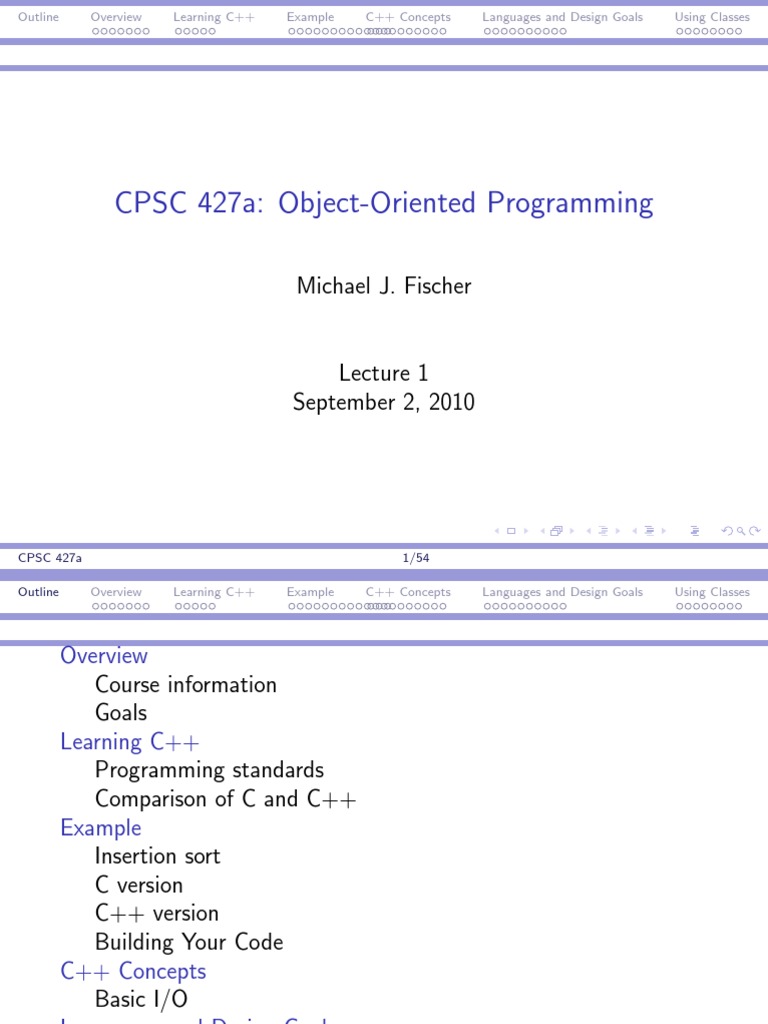 Object Oriented Prog | PDF | C++ | Class (Computer Programming)
