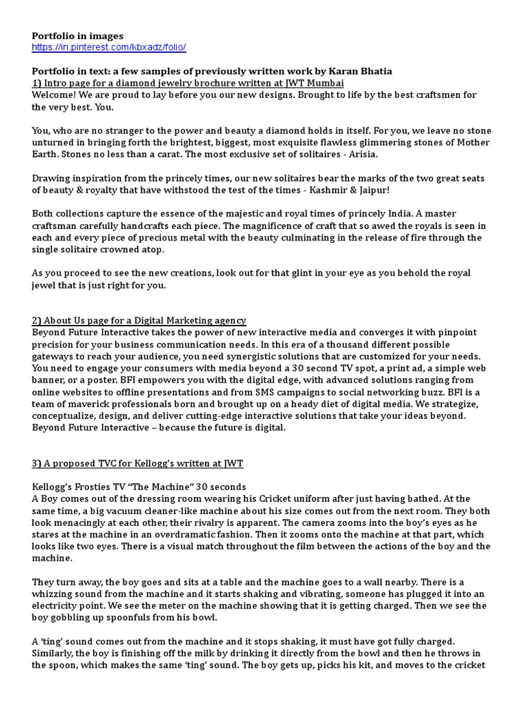 Copywriting Samples | PDF | Crowdsourcing | Advertising