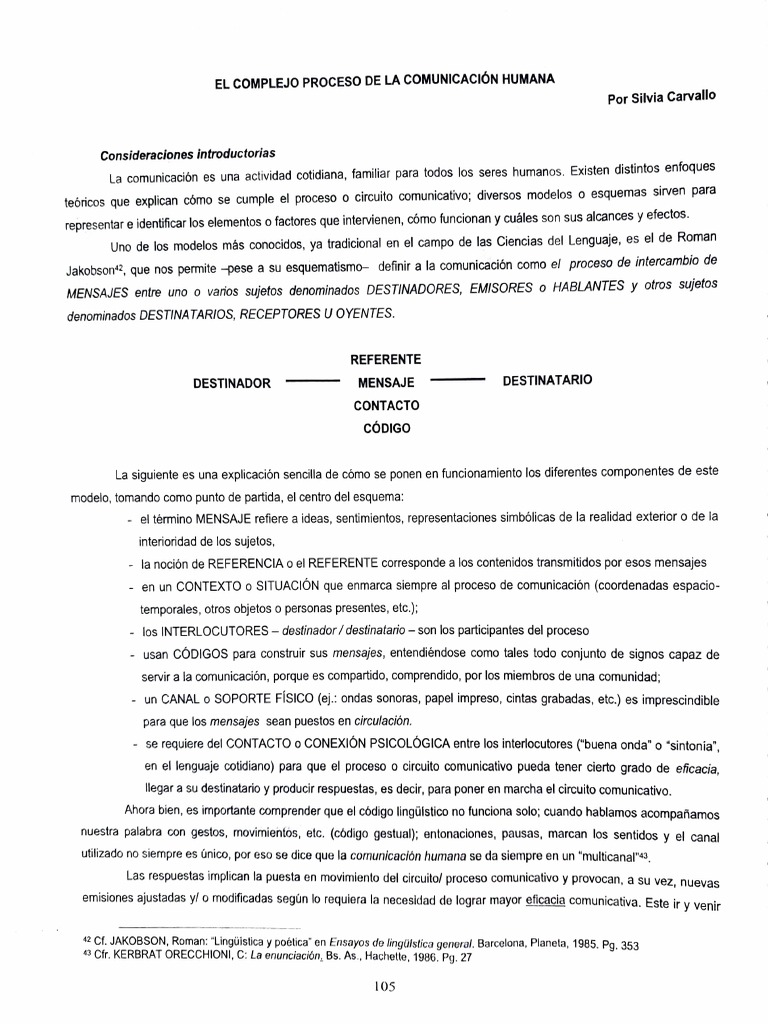 El Complejo Proceso de La Comnicación Humana - Silvia Carballo | PDF ...