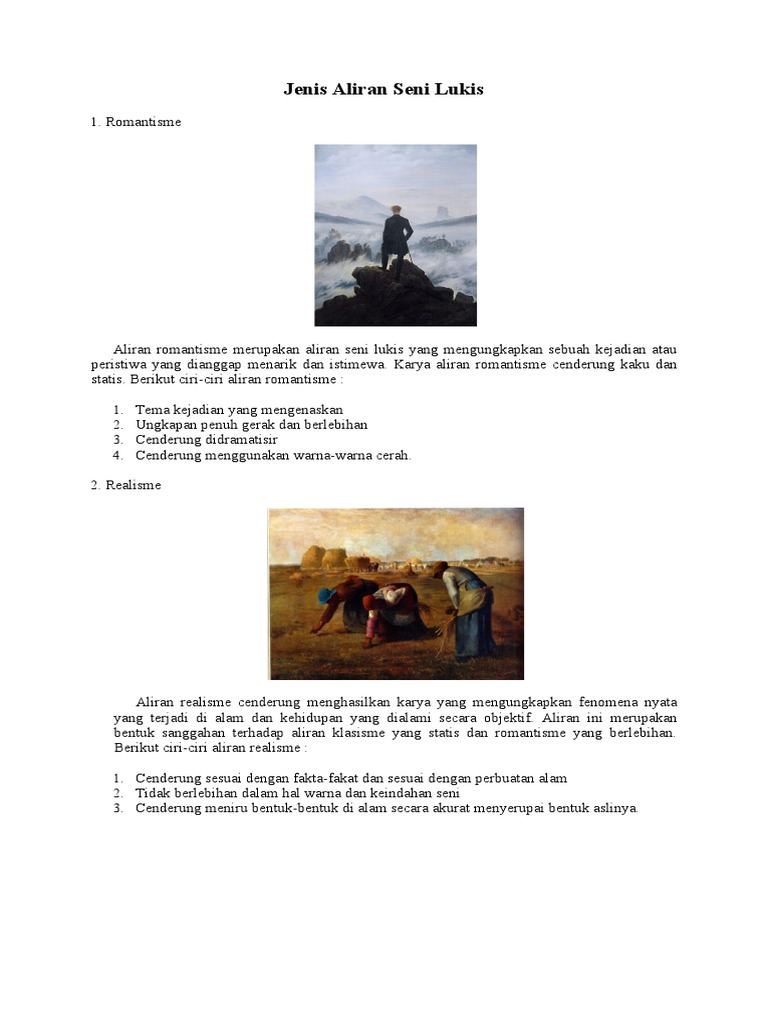 Jenis Aliran Lukis Dan Patung 1 | PDF