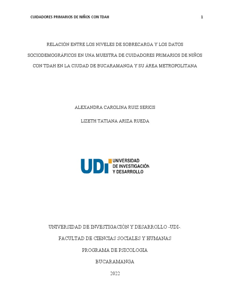 Proyecto de Grado Alexandra Final Final | PDF | Desorden hiperactivo y ...