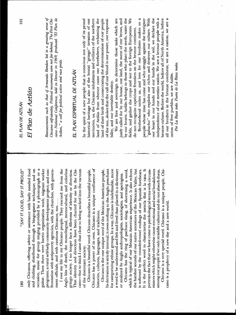 El Plan de Aztlan | PDF