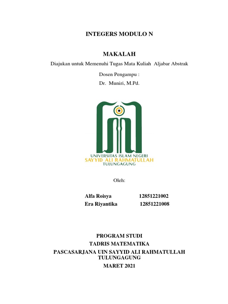 Kel 4 - Integers Modulo N | PDF