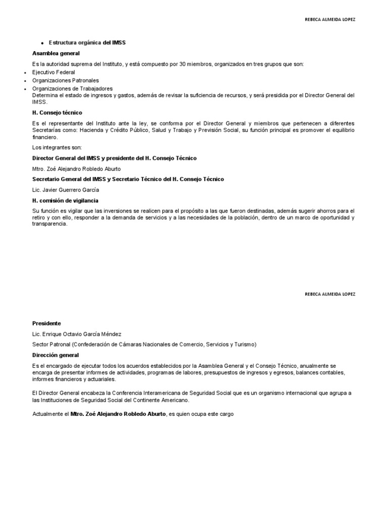 Estructura Orgánica Del IMSS e INFONAVIT | PDF | Gobierno | Economias