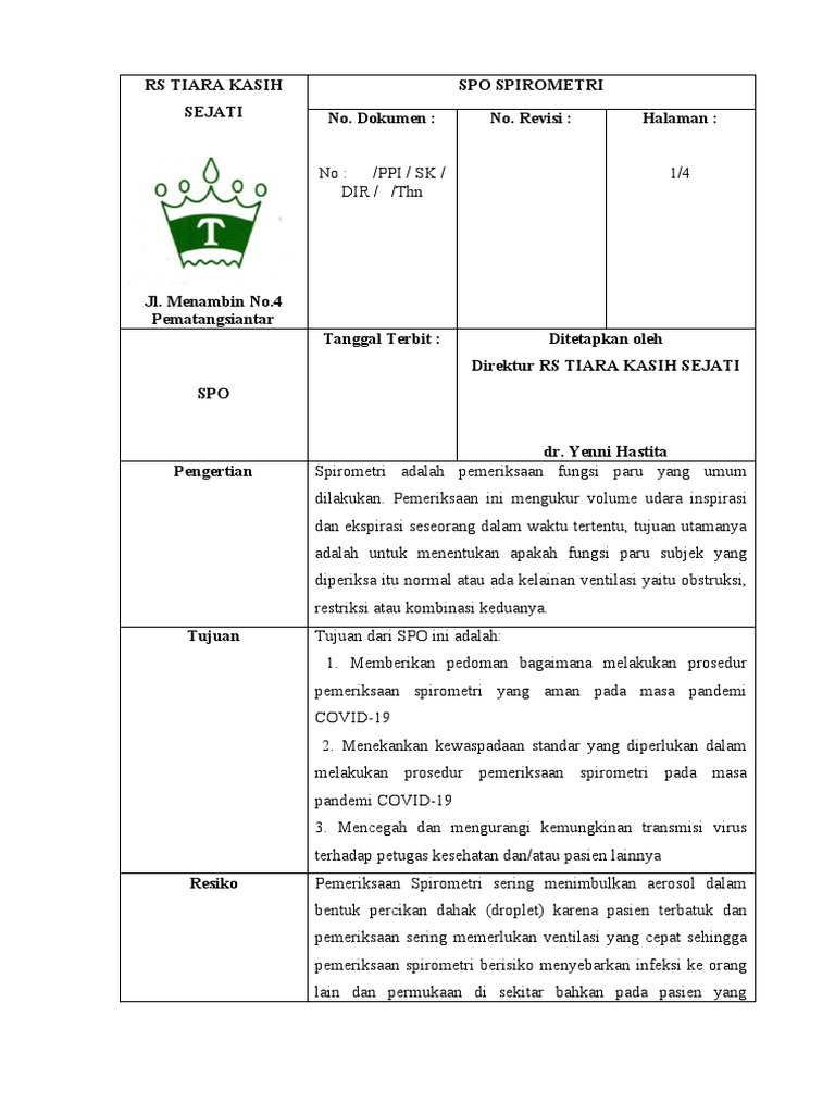 Spo Spirometri | PDF