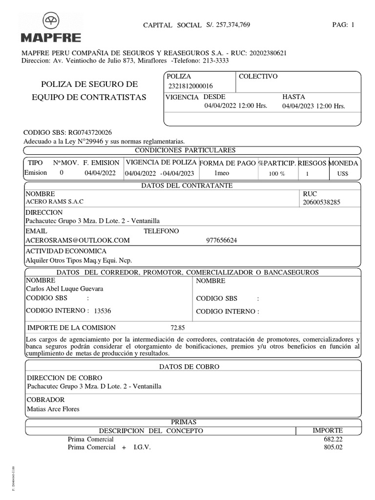 Seguro-Trec - De-Maquina | Descargar gratis PDF | Póliza de seguros | Seguro