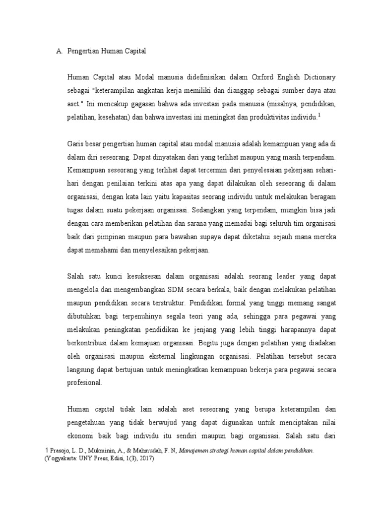Human Capital Dan Pengertiannya | PDF
