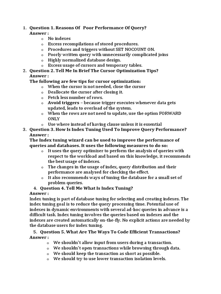 Performance Tunning | PDF | Database Index | Microsoft Sql Server
