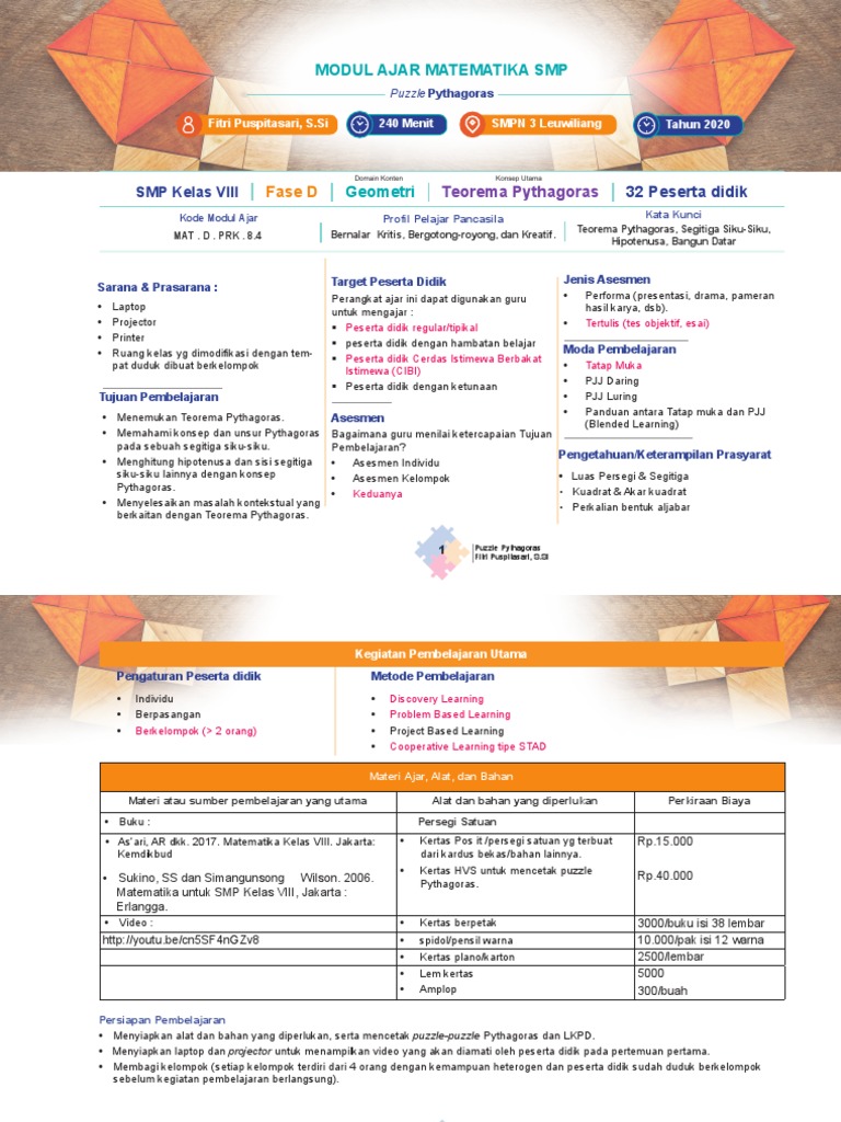 Final MA - MAT - Fitri Puspitasari - SMP - D | PDF