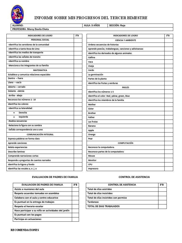 Informe Sobre Mis Progresos Mercy | PDF | Salón de clases | Apple Inc.