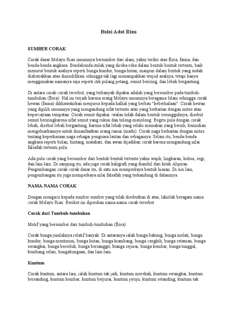 Ragam Hias Melayu Riau: Flora & Fauna | PDF | Kajian Bahasa Asing