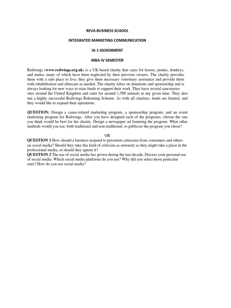 IMC - IA-! Assignment | PDF