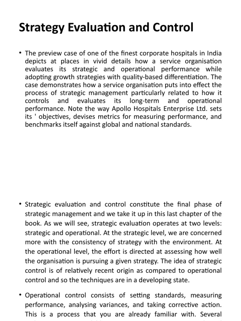 Strategy Evaluation and Control | PDF | Strategic Management | Evaluation