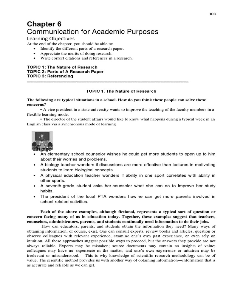 Communication For Academic Purposes: Learning Objectives | PDF ...