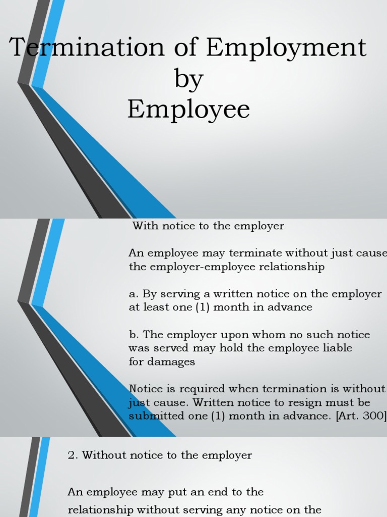 Termination of Employment | PDF | Employment | Private Law