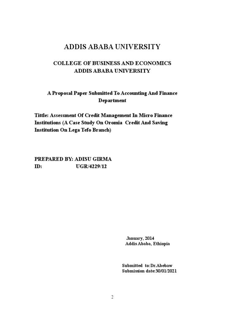 End Proposal Last | PDF | Microfinance | Loans