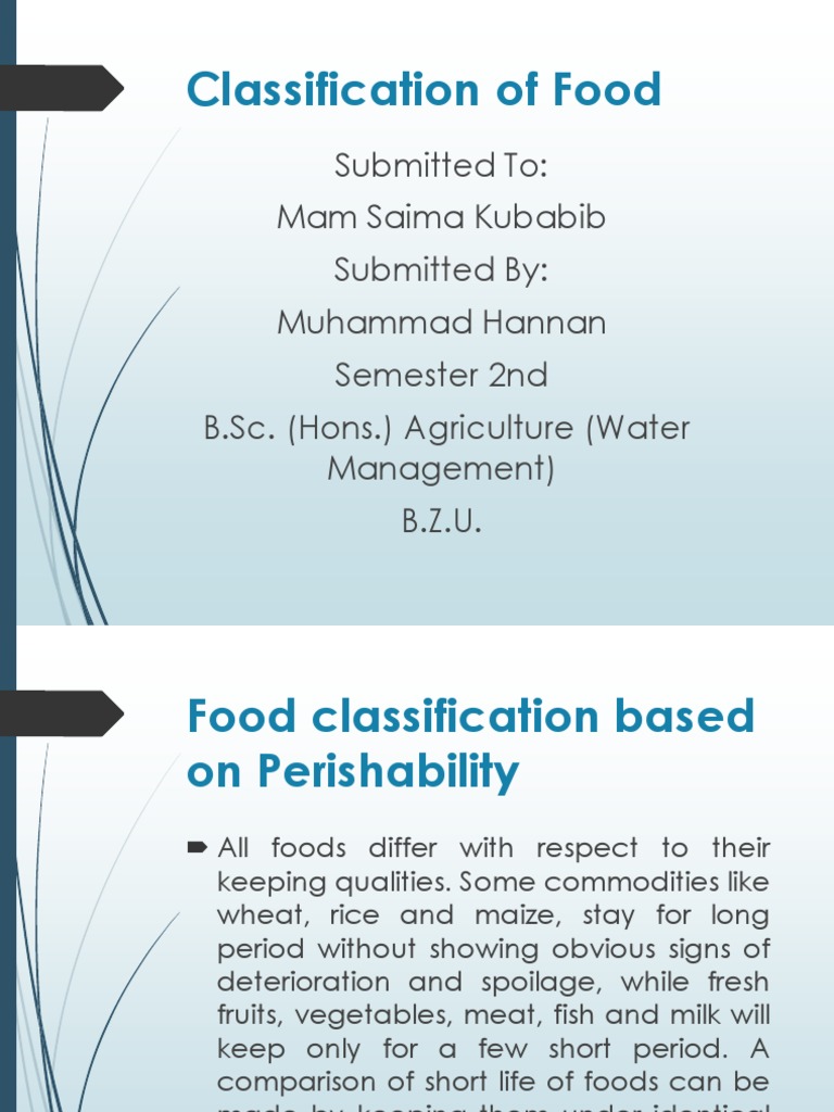 Food Classification by Shelf Life and pH | PDF | Foods | Vegetables