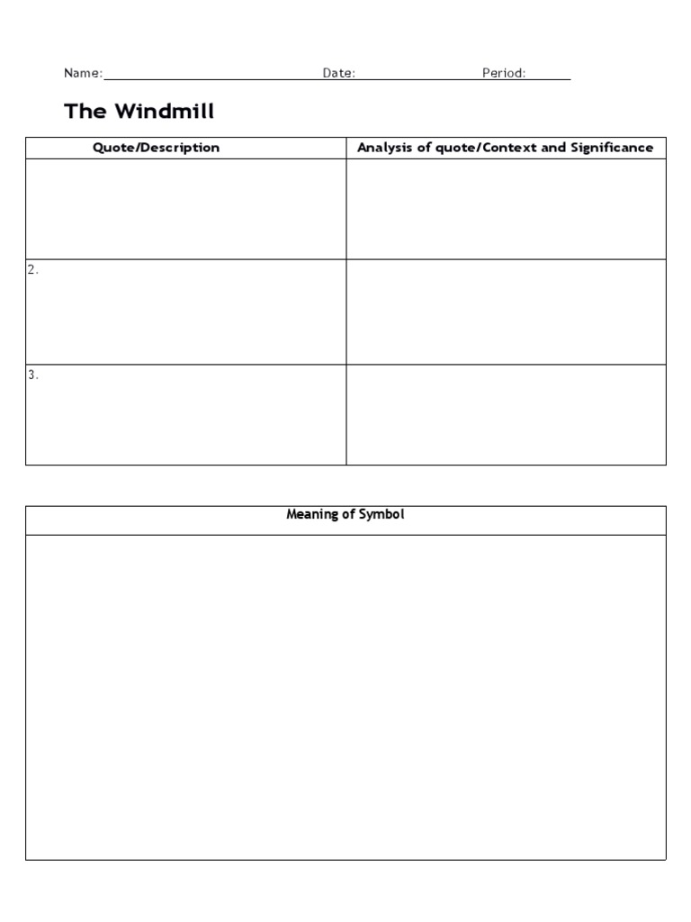 Animal Farm - Symbolism Worksheet | PDF | Philosophy | History