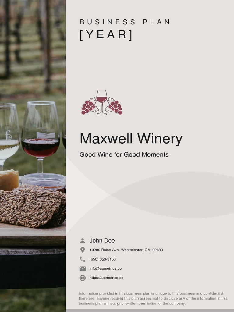 Winery Business Plan Example | PDF | Gross Margin | Current Liability